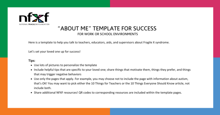About Me Template — For School or Work Environments | NFXF
